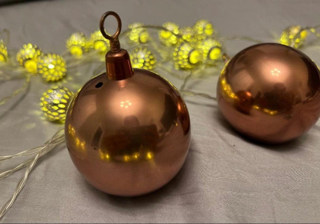 Copper Hanging Balls, Christmas Baubles, Copper Christmas Ornament ...