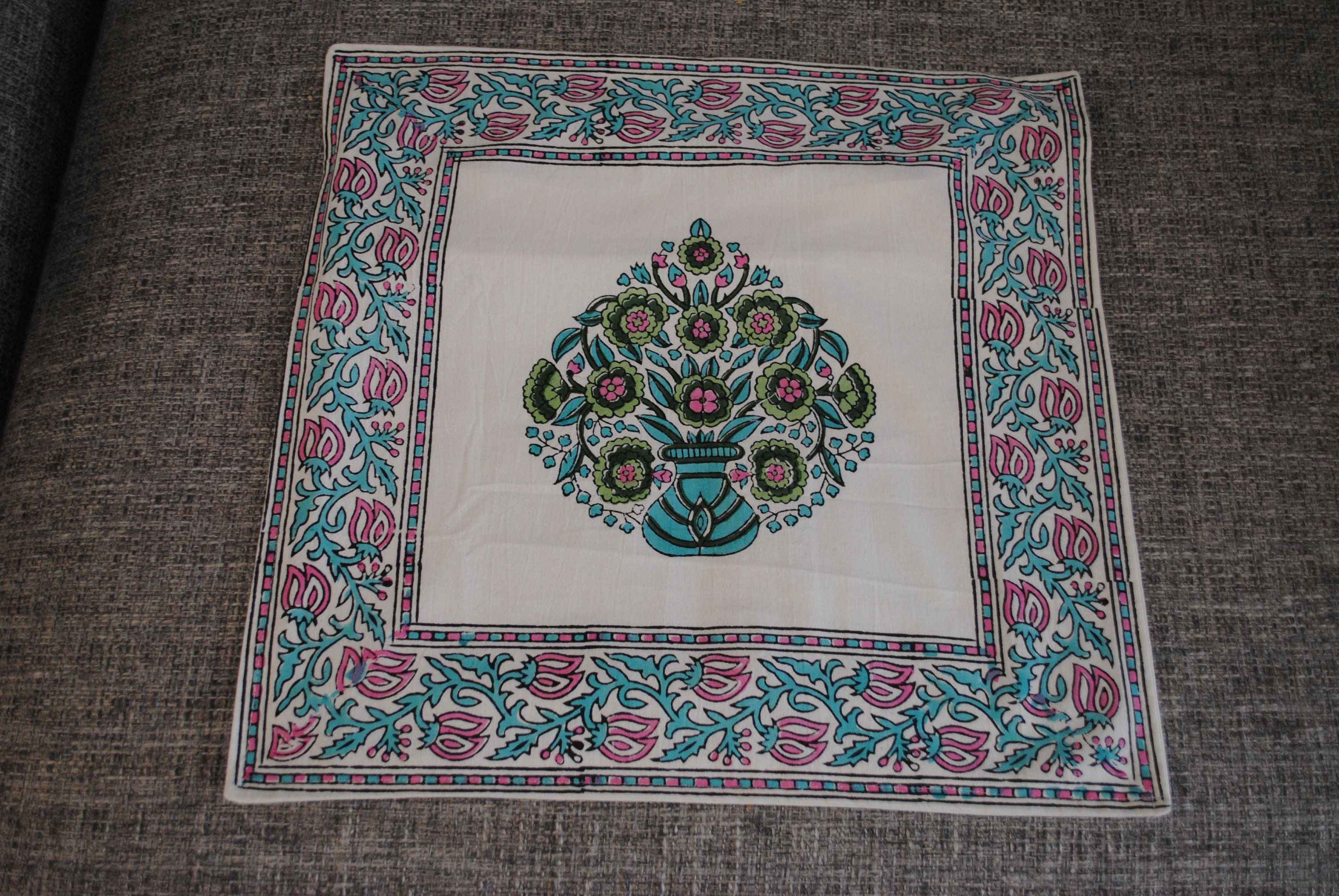 Hand Painted Cushions Block Printing Cushions Nature Themed | Etsy