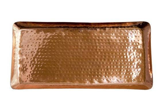 Pure Copper Tray Rectangle Hand Hammered Copper Tray | Etsy UK