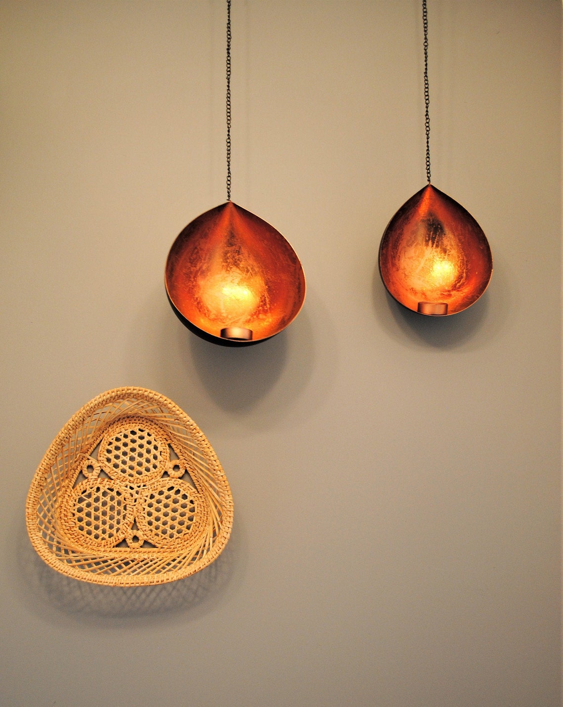 Hanging Tea Light Holders Hanging Copper Tea Light Holders | Etsy UK