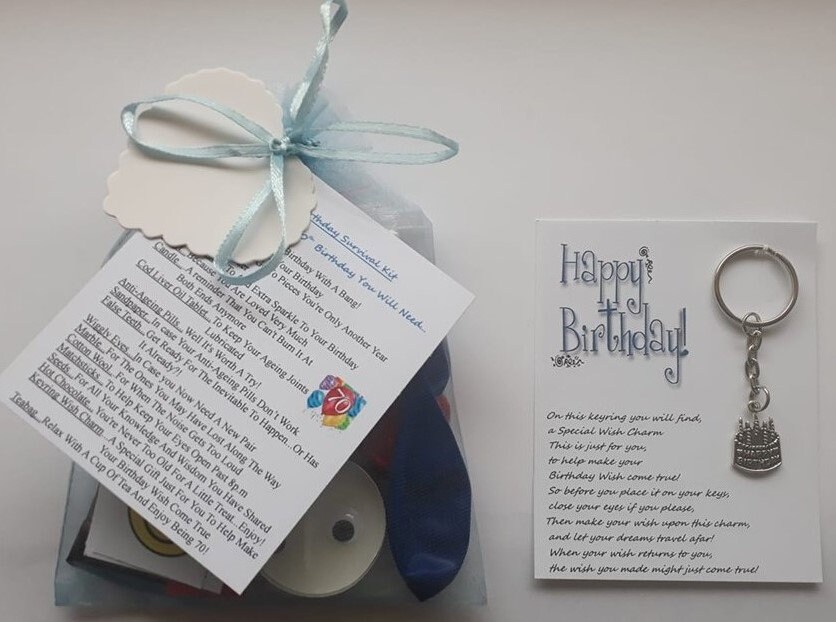 70th Birthday Survival Kit Pink or Blue A Fun Novelty | Etsy