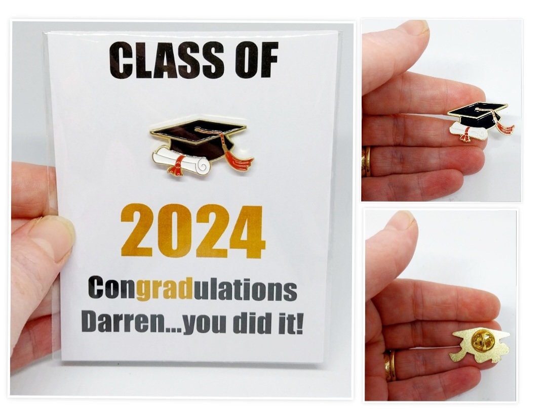 Class of 2024 Graduation Cap and Scroll Pin Badge Gift Leaver's Present ...
