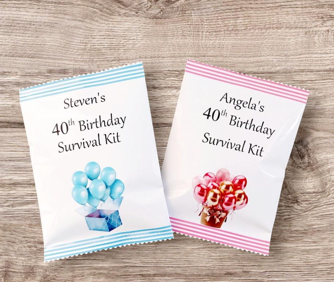 Personalised 40th Birthday Survival Kit: Novelty Gift, Includes ...