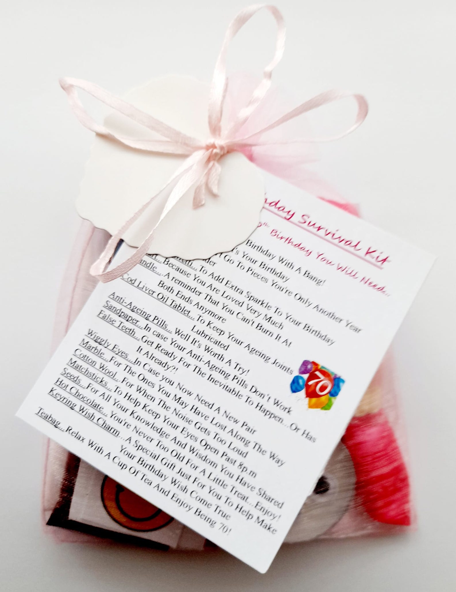 70th Birthday Survival Kit Pink or Blue A Fun Novelty - Etsy UK