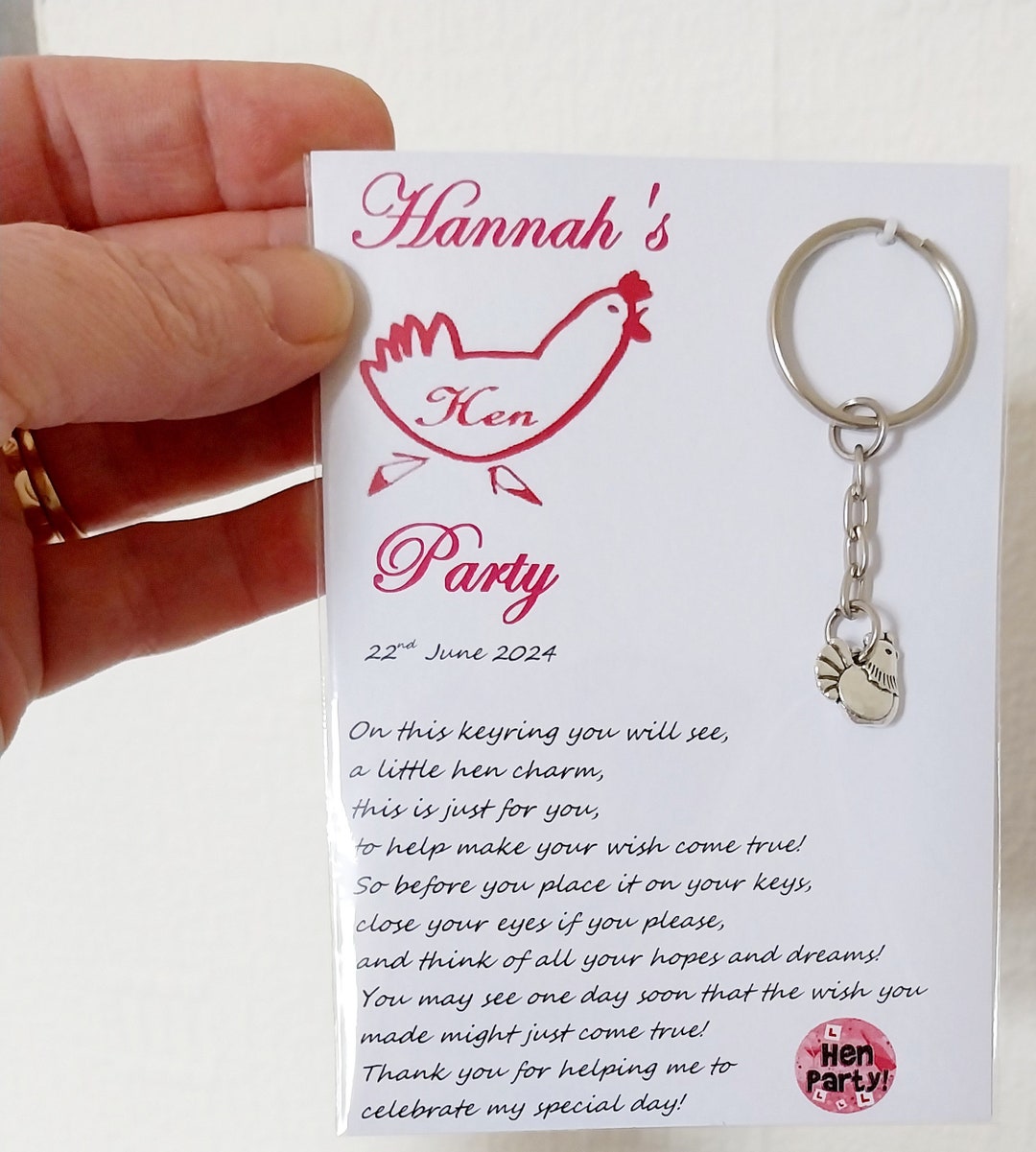 Personalised Hen Party Keyring Favours: Tibetan Silver Charm - Etsy UK