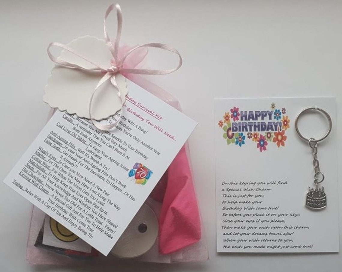 70th Birthday Survival Kit Pink or Blue A Fun Novelty | Etsy
