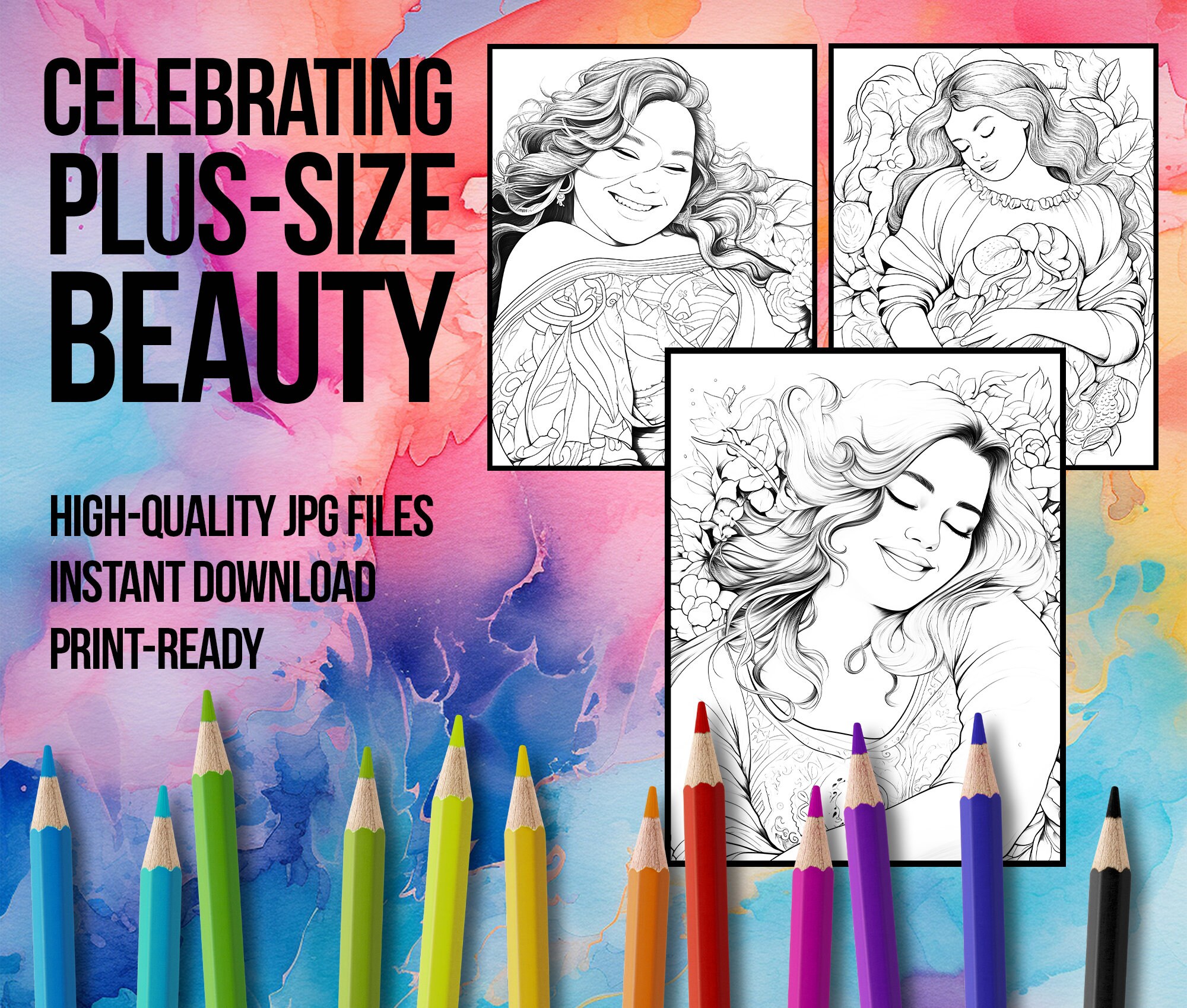 30+ Coloring Pages About Body Positivity, Celebrating Plus-size Beauty ...