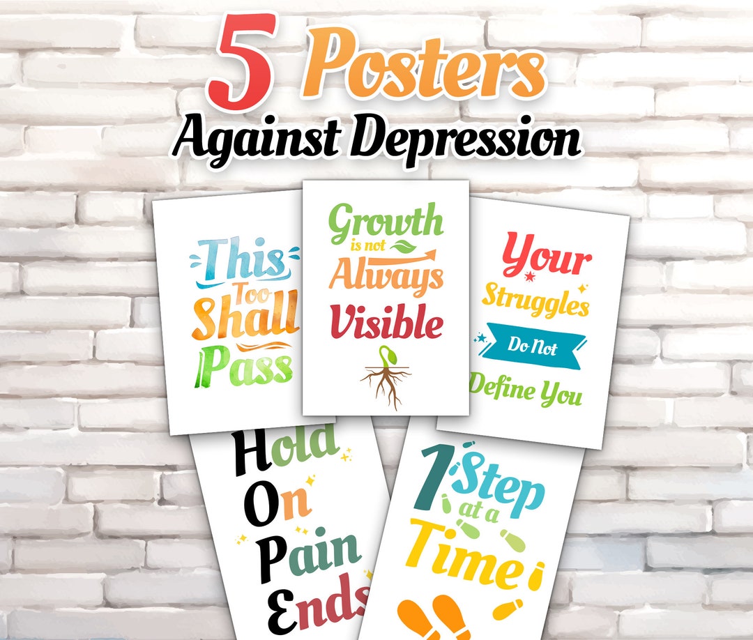 5 Soothing Posters for People With Depression, Healing Psychotherapy ...