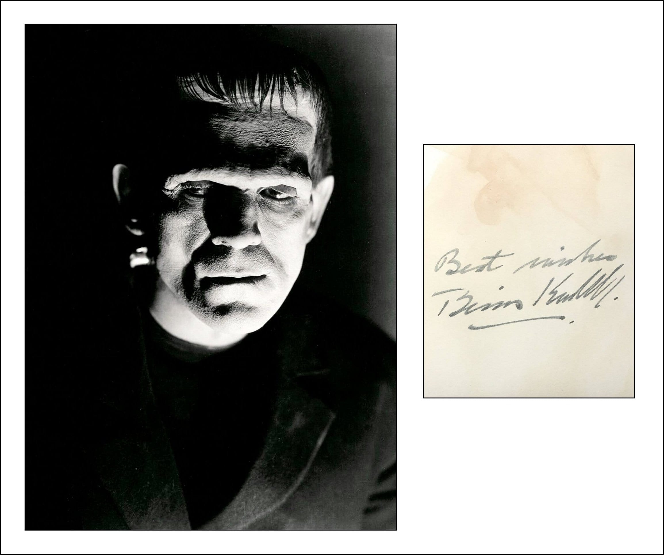 Boris Karloff Frankenstein Horror Movie Legend Authentic Hand Signed ...