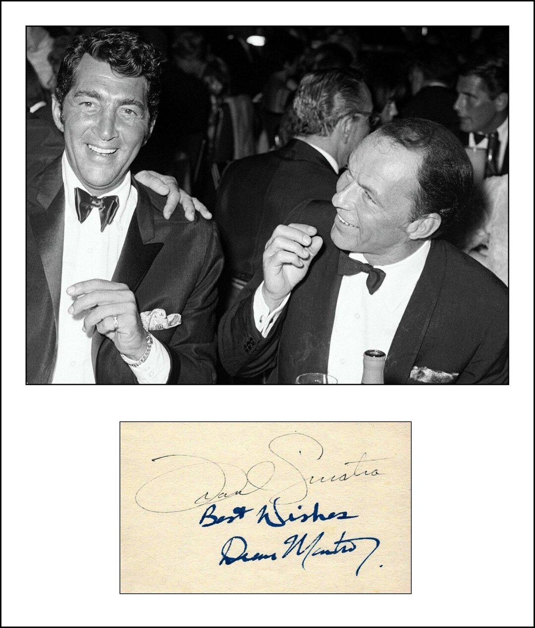 Frank Sinatra & Dean Martin Rat Pack Legends Authentic Hand Signed ...