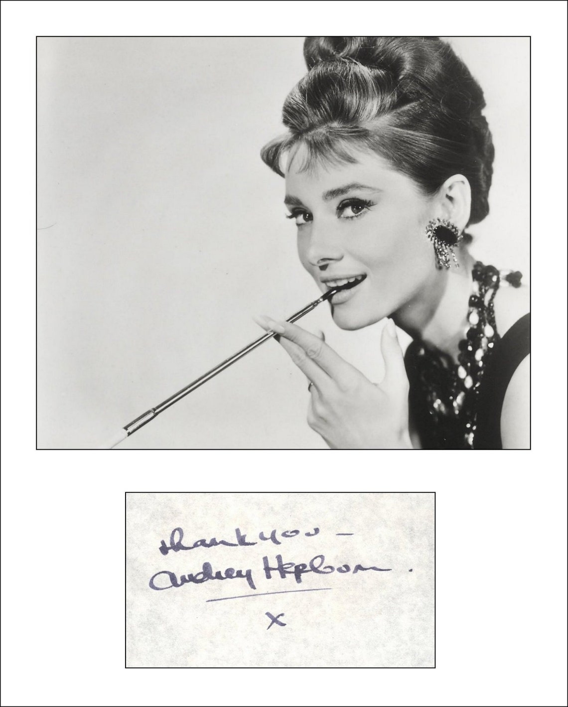 Audrey Hepburn Breakfast at Tiffany's Authentic Hand Signed Autograph ...