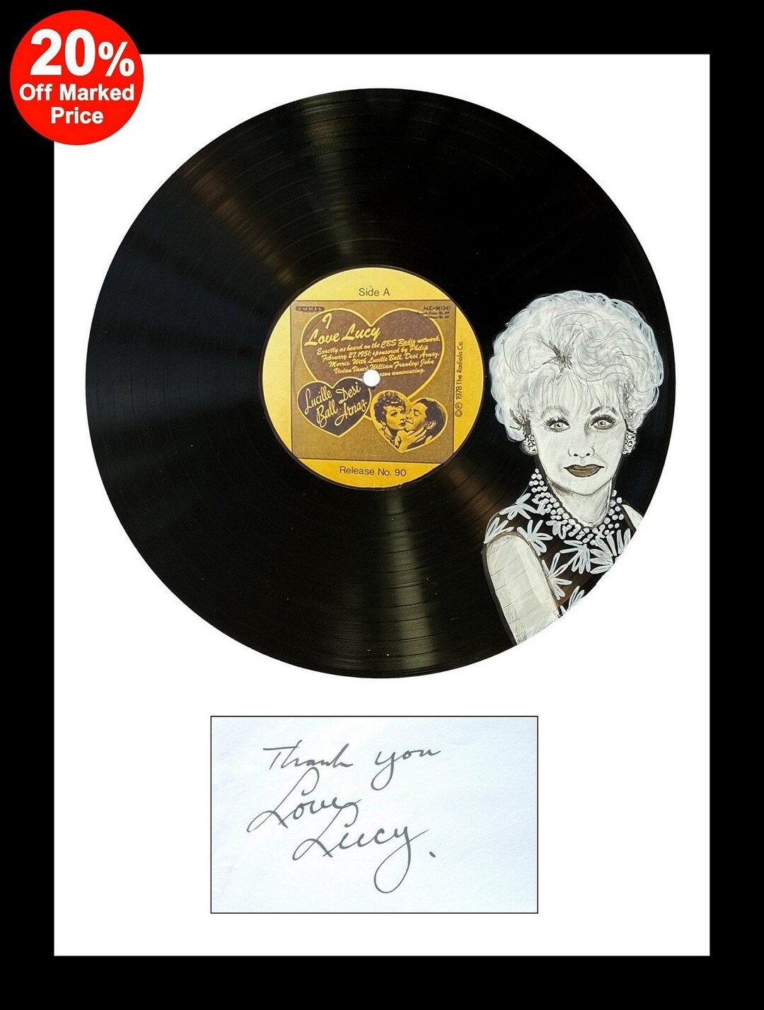 Lucille Ball I Love Lucy Authentic Hand Signed Autograph With Hand ...