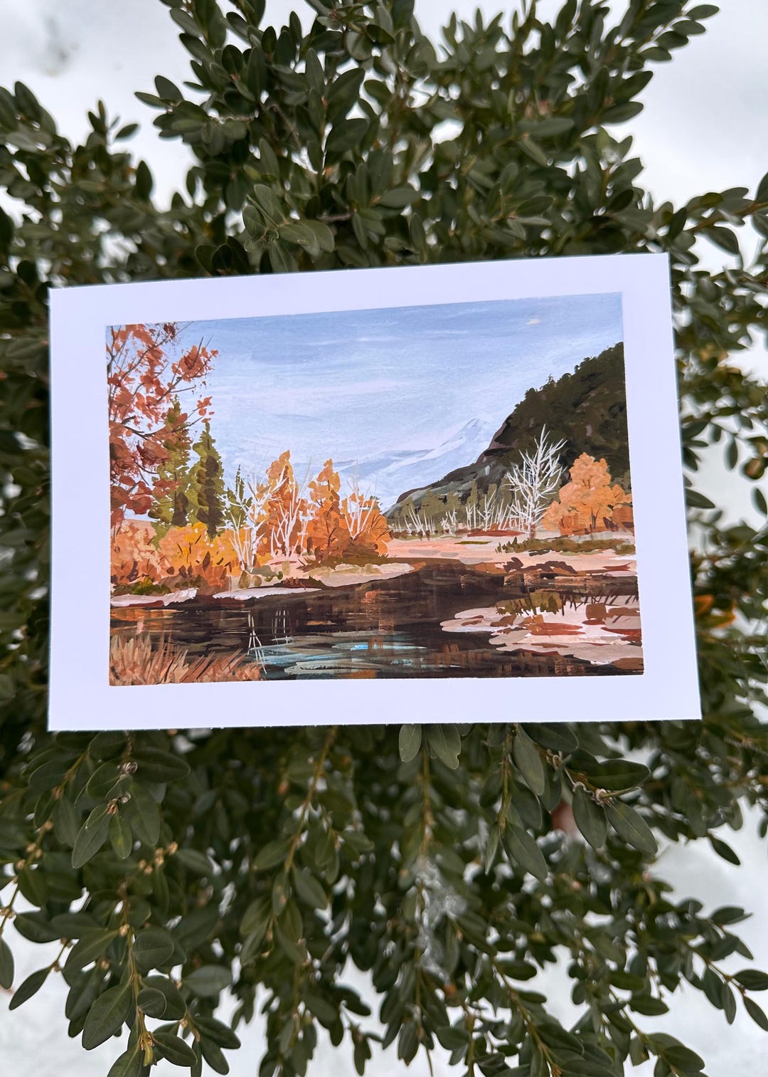5 by 7 Gouache Fall Landscape - Etsy