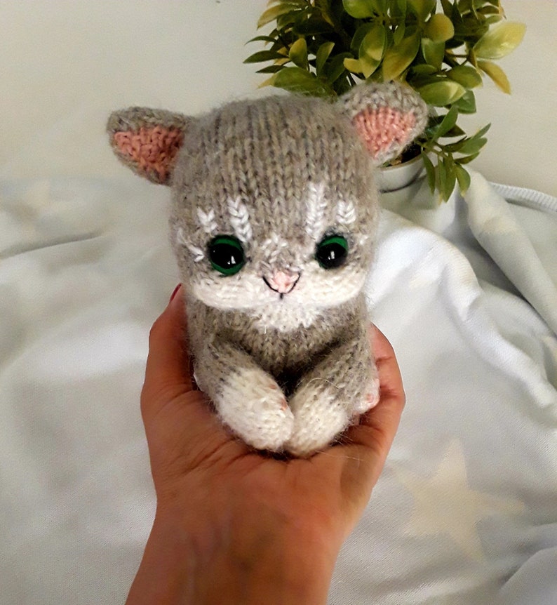 Realistic Knit Kitten Plush, Handmade Stuffed Animal - Etsy