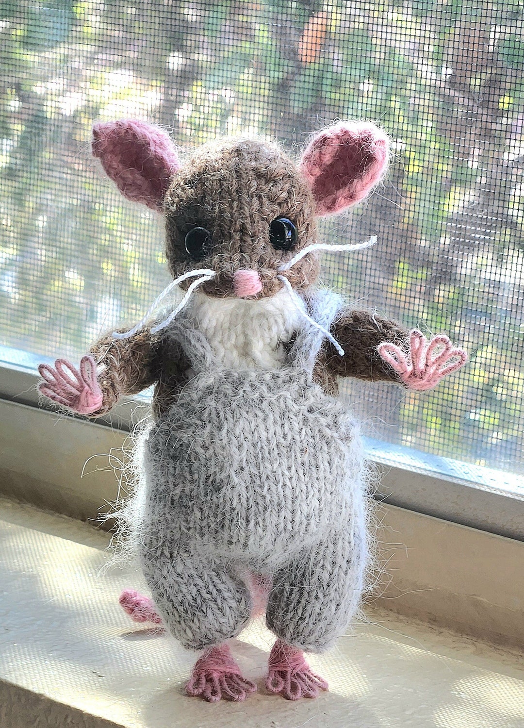 Realistic Mouse Knit Toy Mister Mouse Collectible Toys Crochet Mouse ...