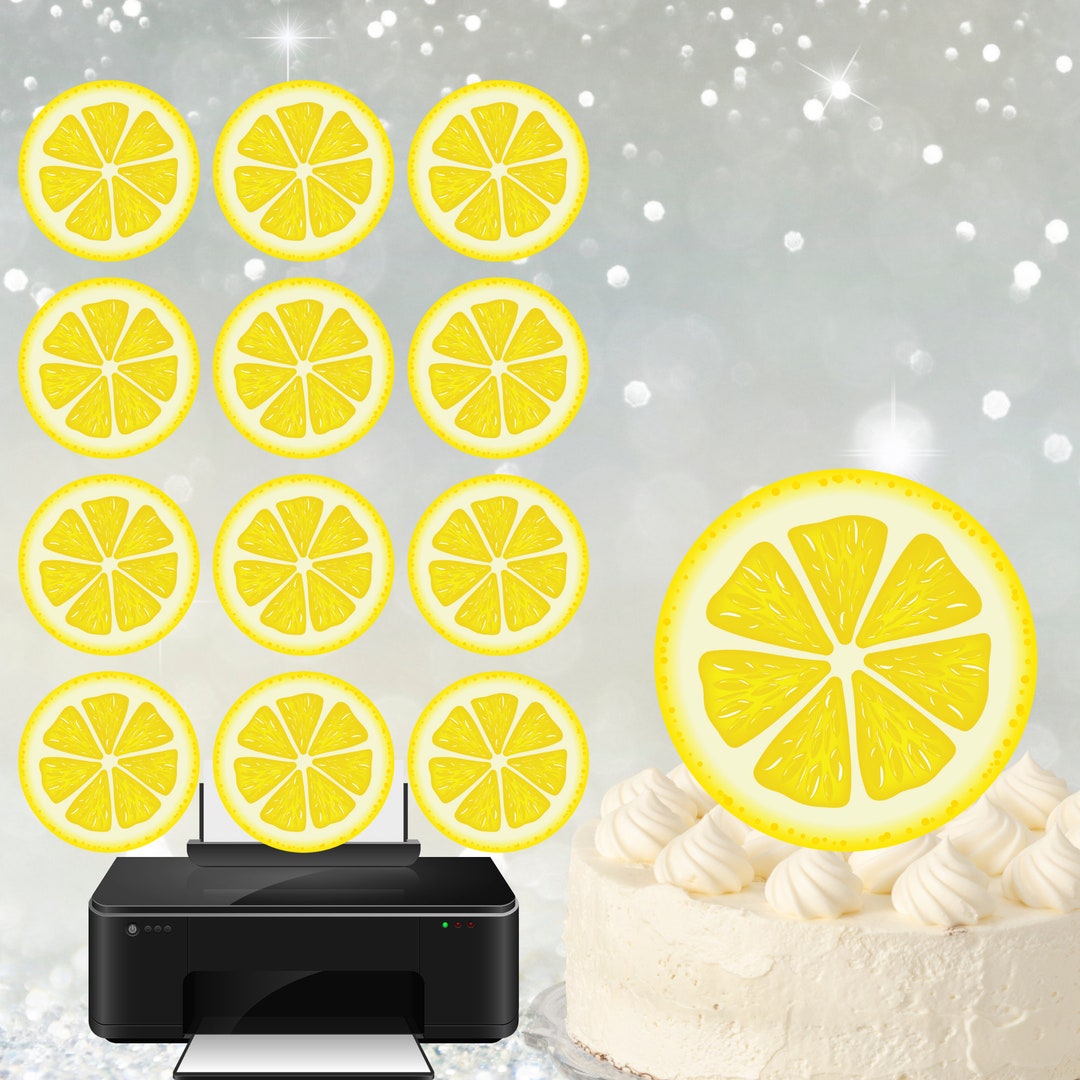 Lemon, Lemon Party, Lemons, Lemon Cupcake Toppers, Lemon Cake Topper ...