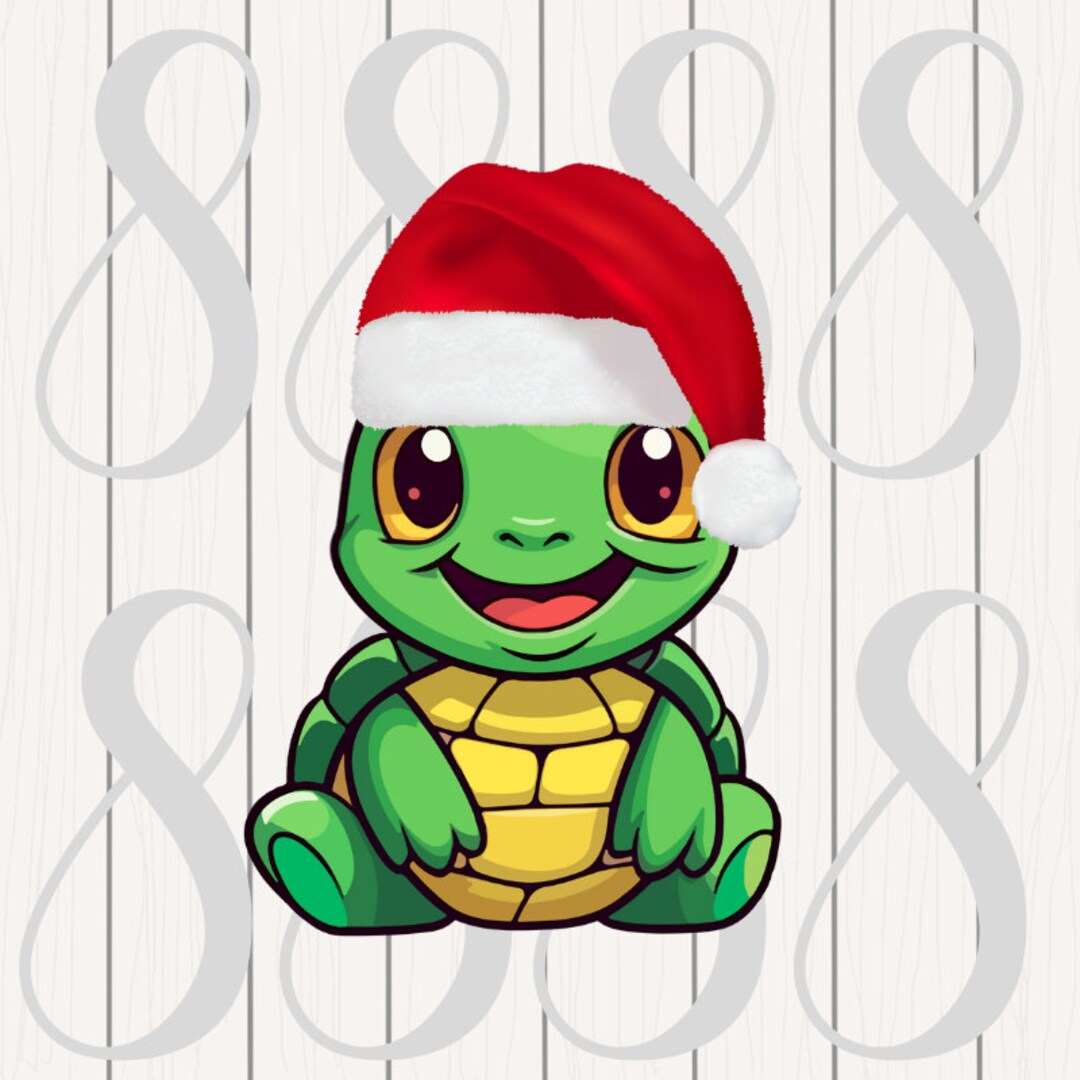 Turtle Santa Png Turtleshellwinterchristmas Pngturtle - Etsy