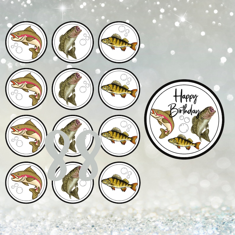 Fish Cupcake Toppers, Fish Cake Topper, Fishermen, Under the Sea ...