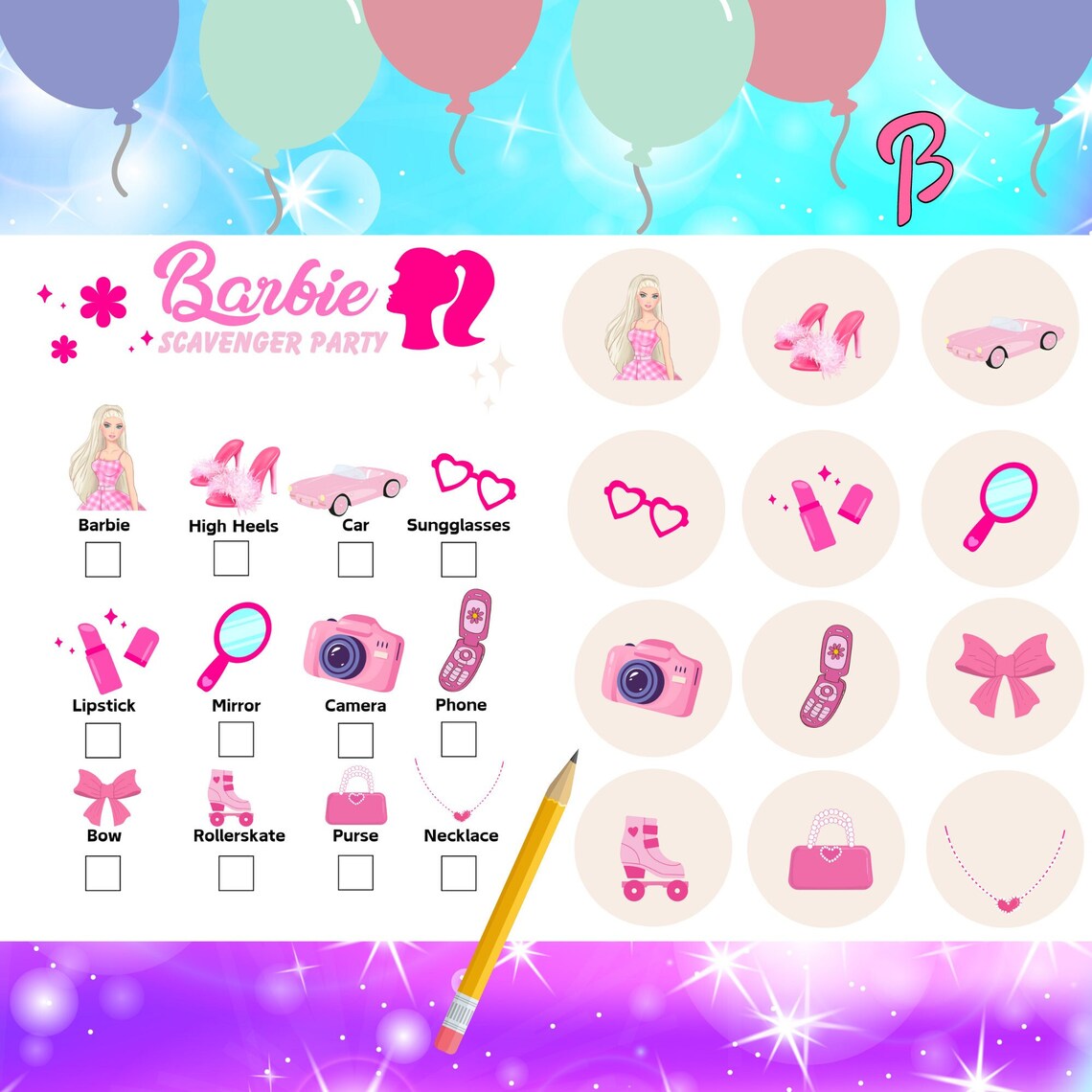 Barbie, Barbie Games, Barbie Scavenger Hunt for Kids,barbie Birthday ...