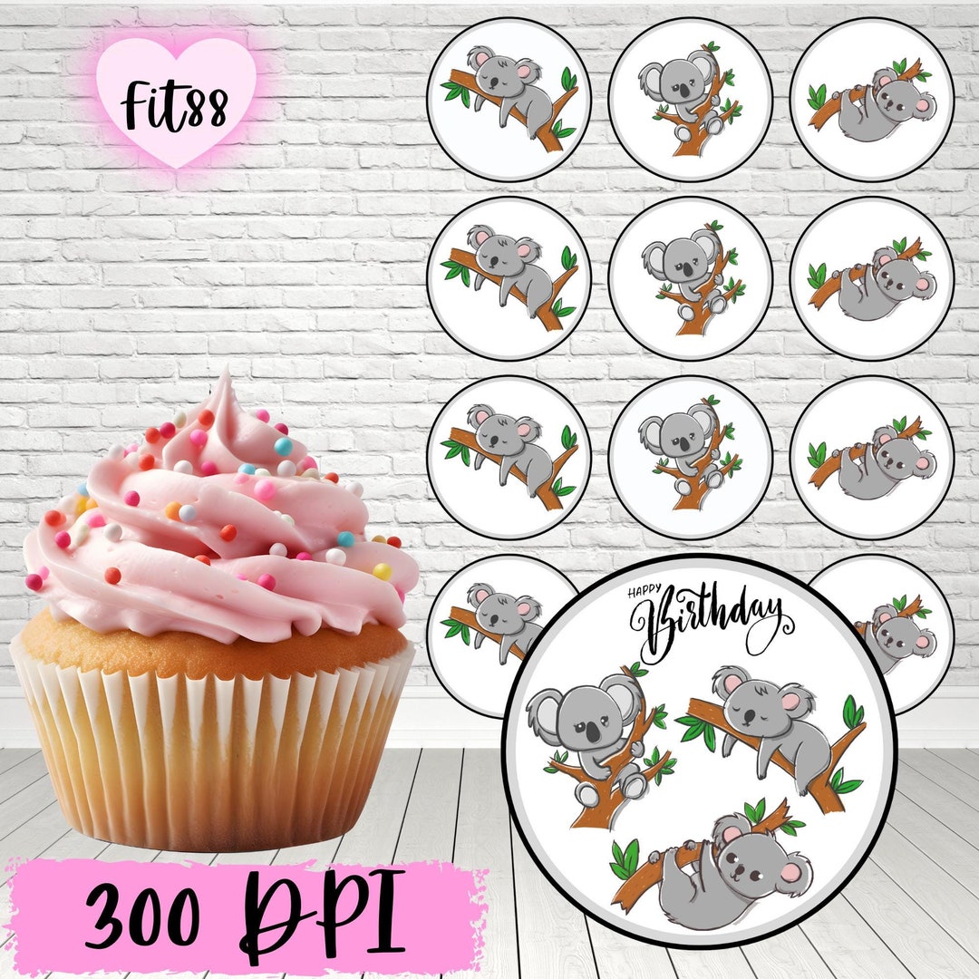 Cute Koala Toppers, Koala Toppers, Koala Cake Topper, Koala Cupcake ...
