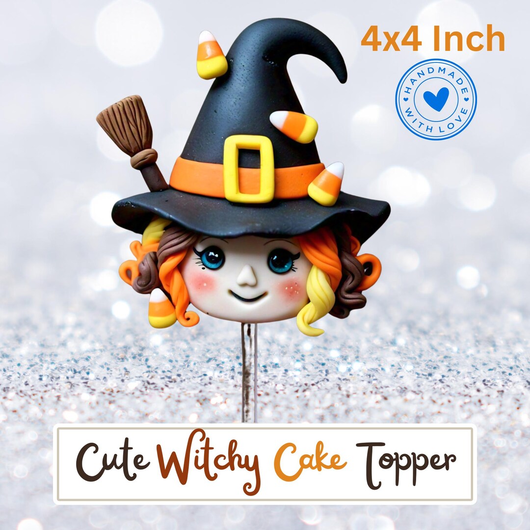 Witchcraft Cake Topper, Cute Witch Cake Topper, Candy Corn Cake Topper ...