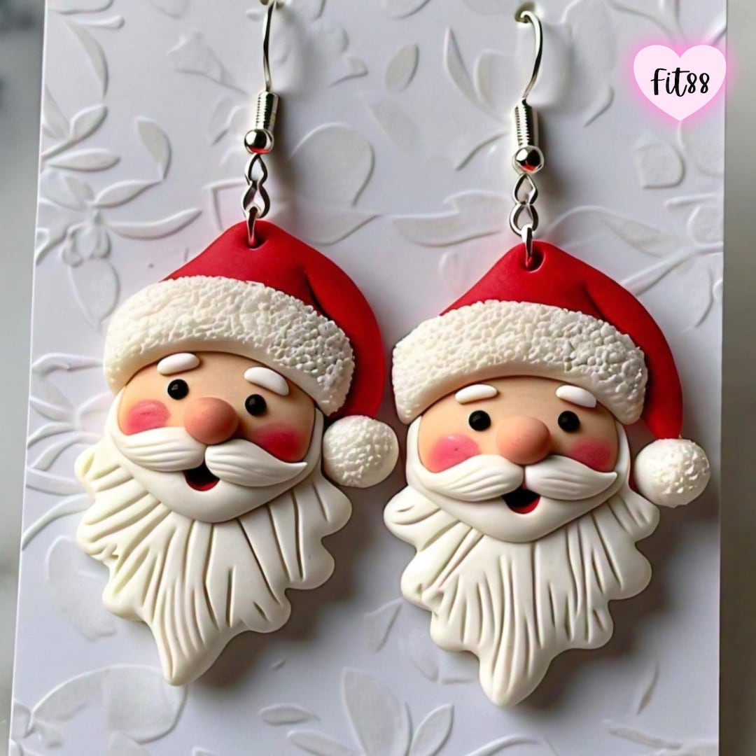 Santa Dangles, Santa Earrings, Cute Santa Dangles, Cute Santa Earrings ...