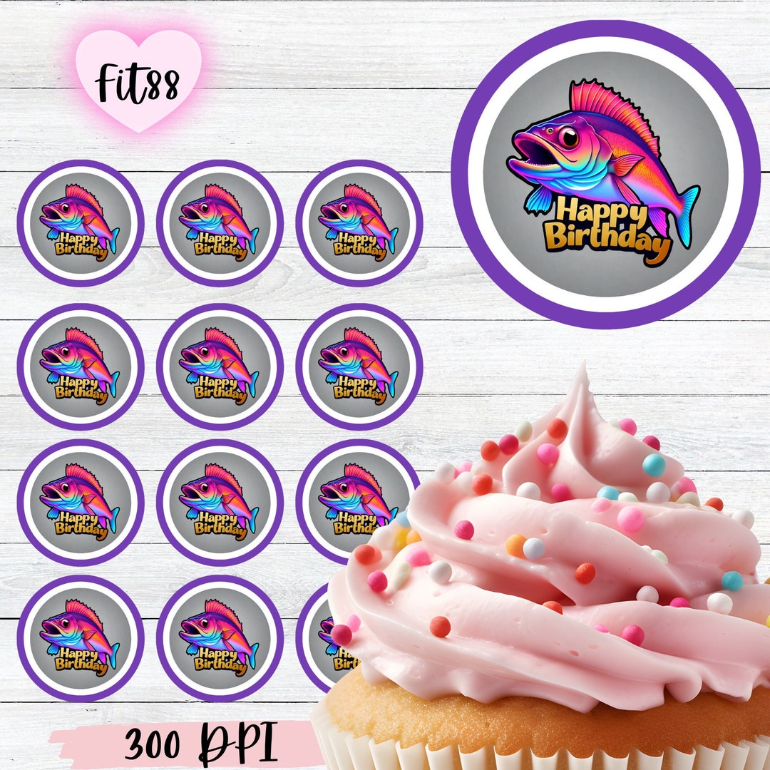 Fish Toppers, Fish Cupcake Toppers,fish Cake Topper, Neon Fish Toppers ...