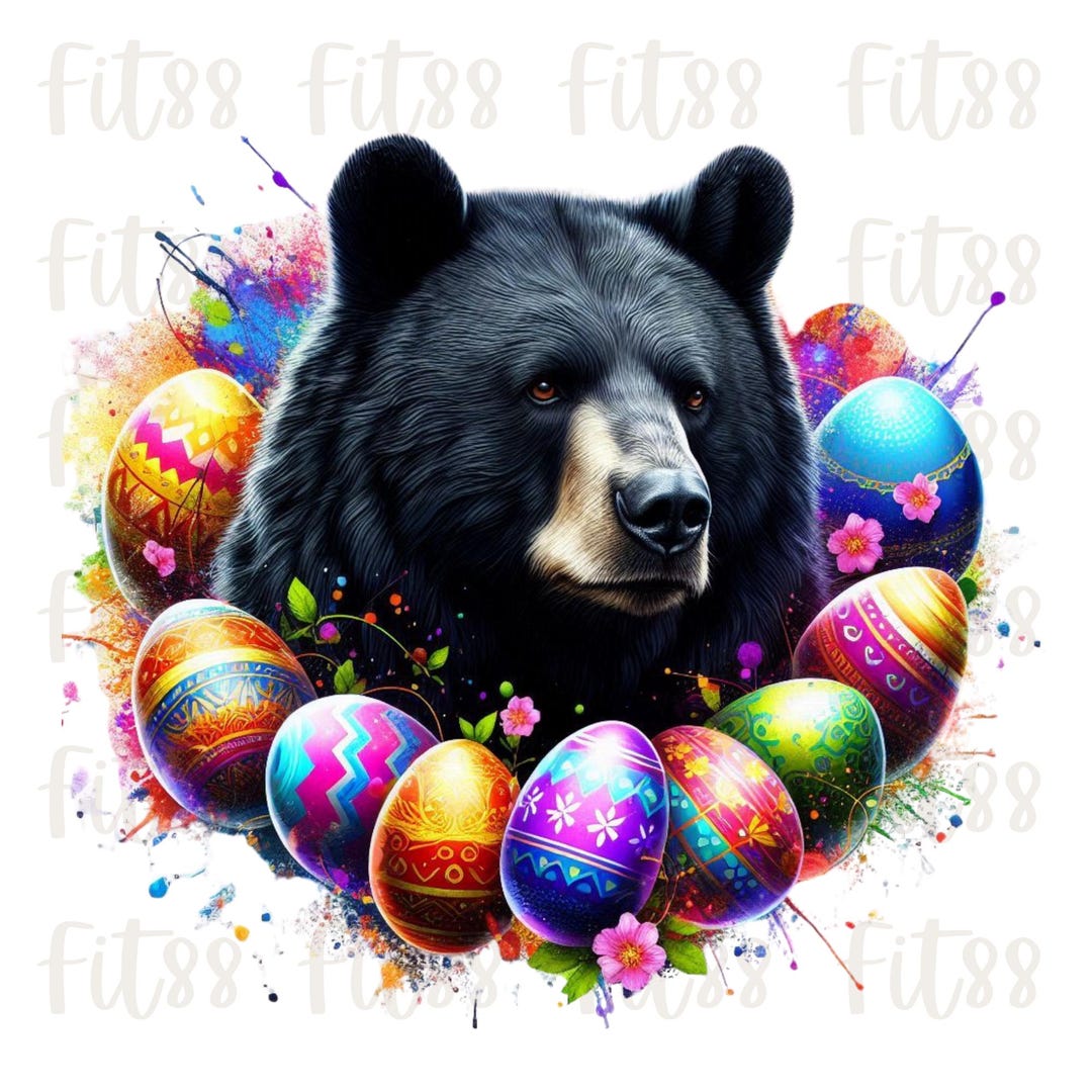 Bear, Bear PNG, Vibrant Bear PNG, Easter Bear PNG, Easter Bear Digital ...