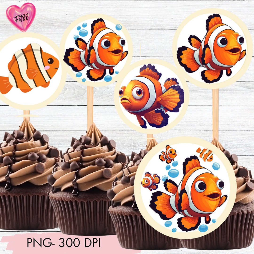 Fish Cupcake Toppers, Fish Cake Toppers, Fish Cake Set, Birthday Fish ...