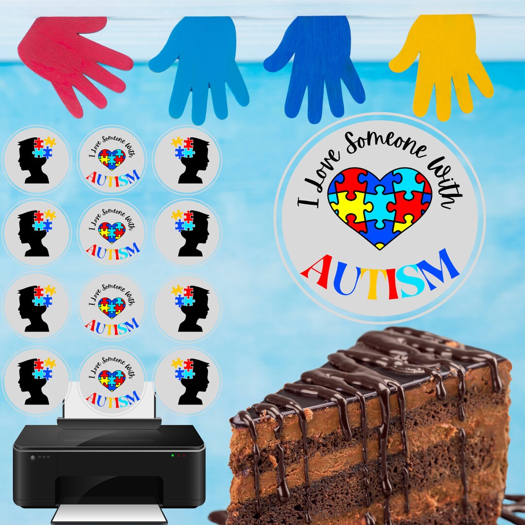 Autism Toppers,autism Edible Cupcake and Cake Party Toppers With ...