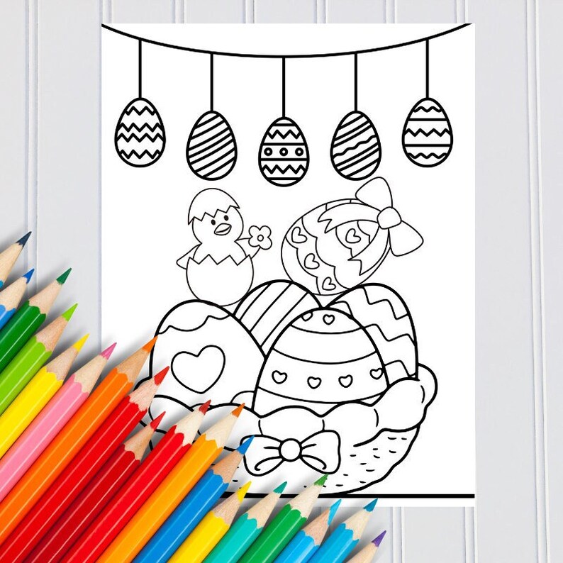 Easter, Easter Coloring Page,instant Download,easter Egg Instant ...