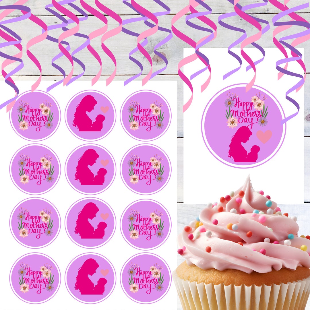Mom Toppers,mother's Day Cupcake and Cake Party Toppers,mom,mother ...