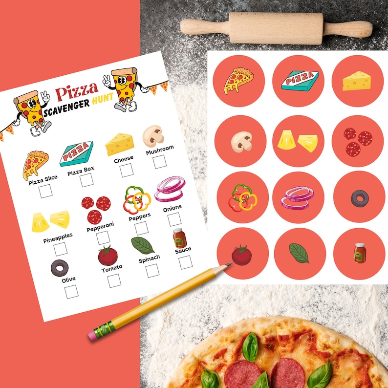 Pizza, Pizza Party, Pizza Scavenger Hunt for Kids, Pizza Birthday ...