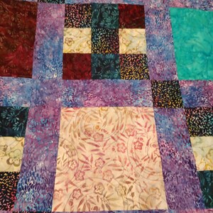 Turquoise Blue,maroon & Purple Batik Quilt//quilts, Bedding for Teens ...