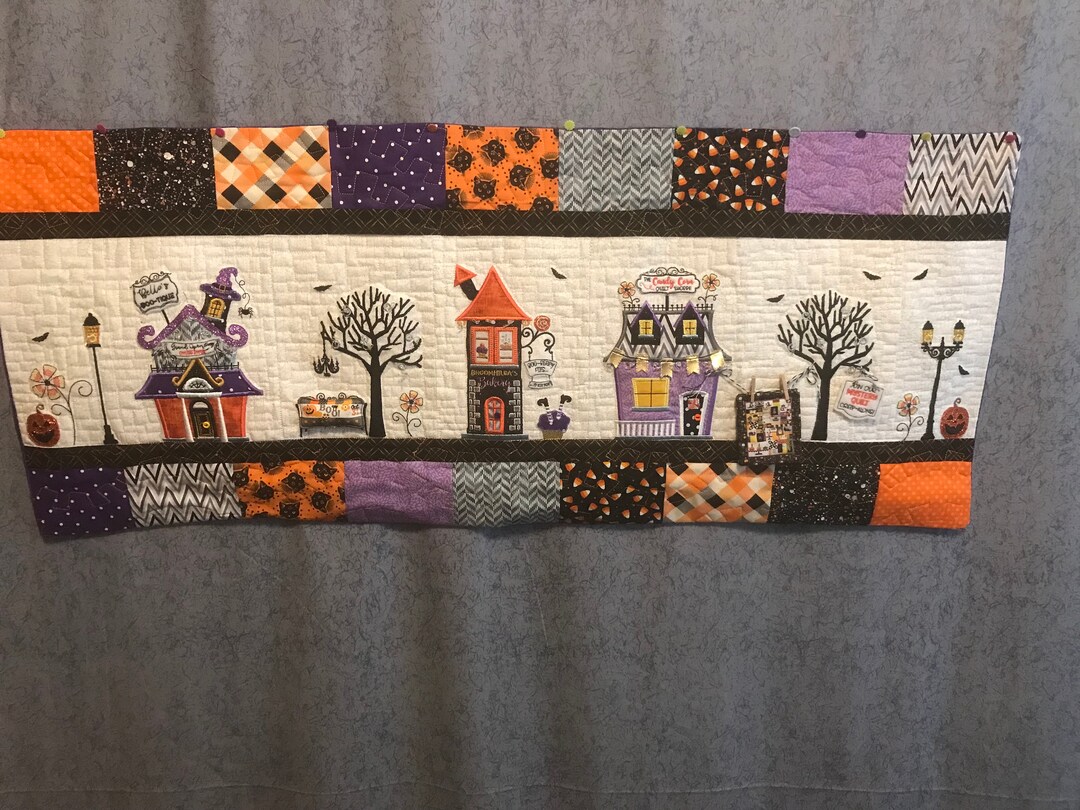 Halloween Quilted Bench Pillow/kb Twilight Boo-levard Bench Pillow/fall ...