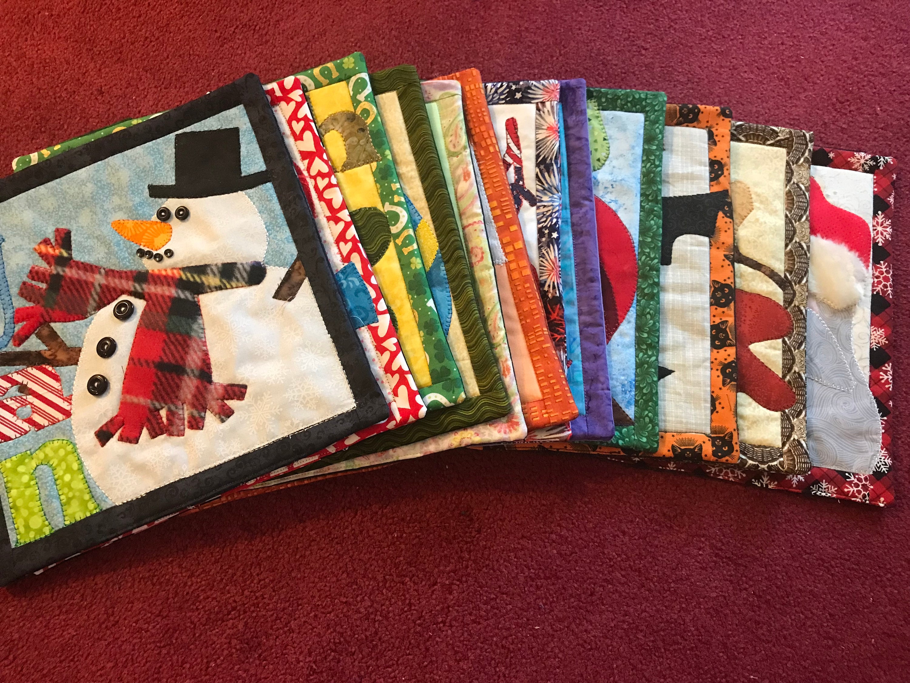 Set of 12 Calendar Quilts Custom Mini Applique' Hanging - Etsy