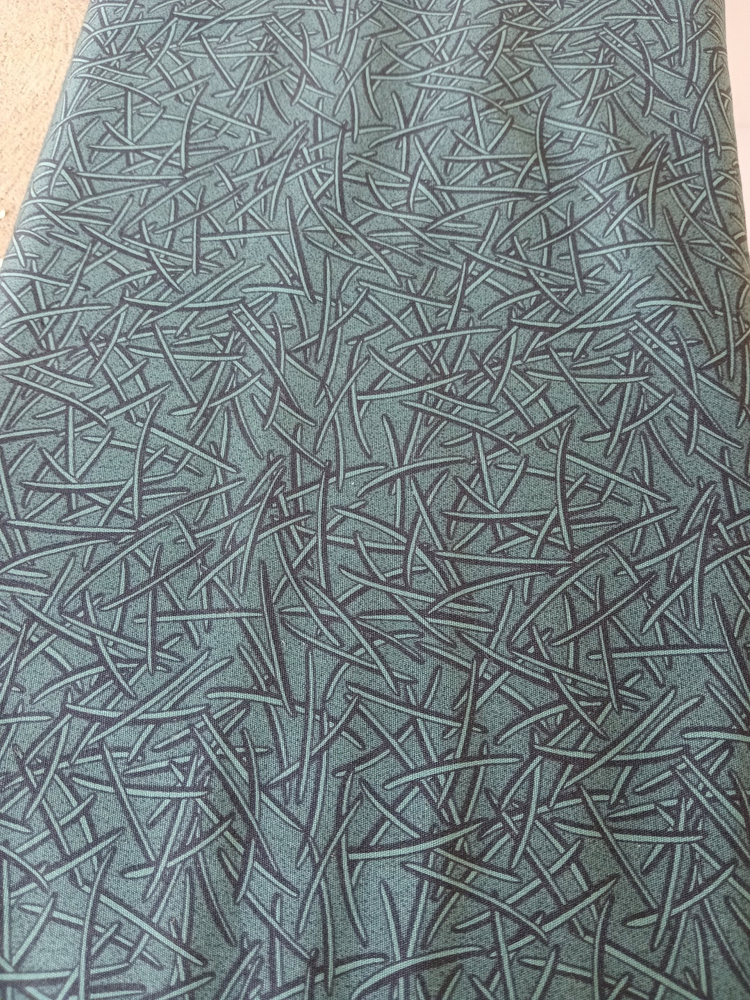 Dark Teal Blue Fabric With Geometric Design,dark Turquoise Fabric With ...