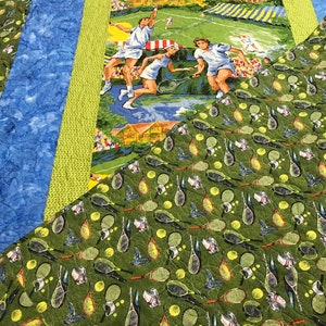 Tennis Youth or Twin Quilt for Teens or Adults/54x80 in Quilt/tennis ...