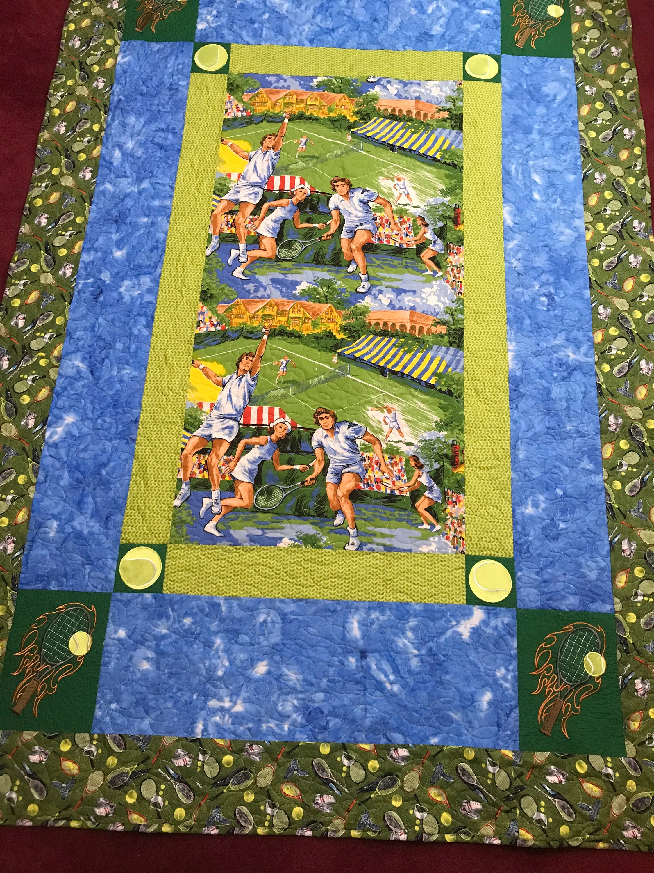 Tennis Youth or Twin Quilt for Teens or Adults/54x80 in | Etsy