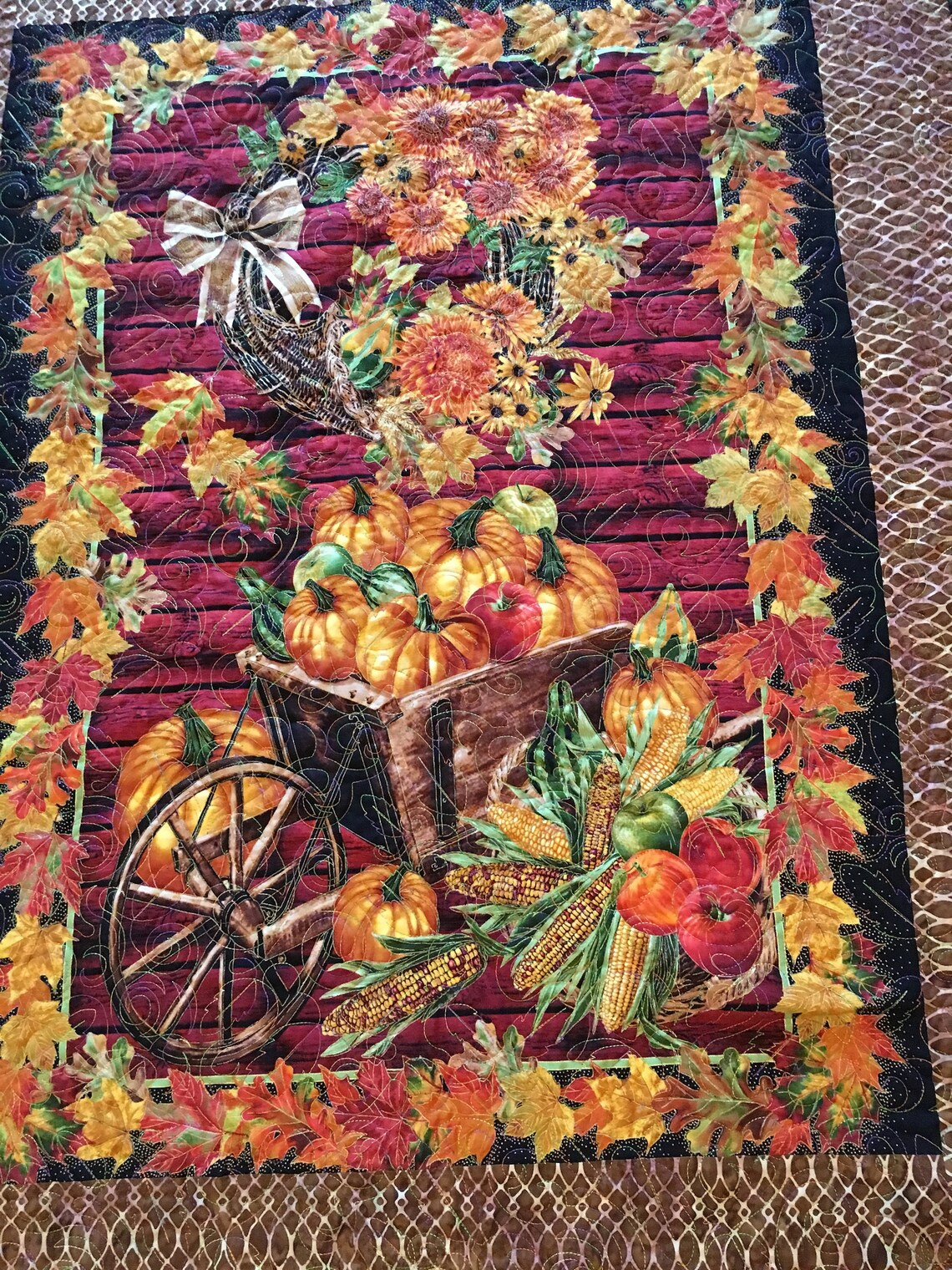Cozy Fall Harvest Throw Lap Quilt/wall Hanging Art Quilt for Sale ...