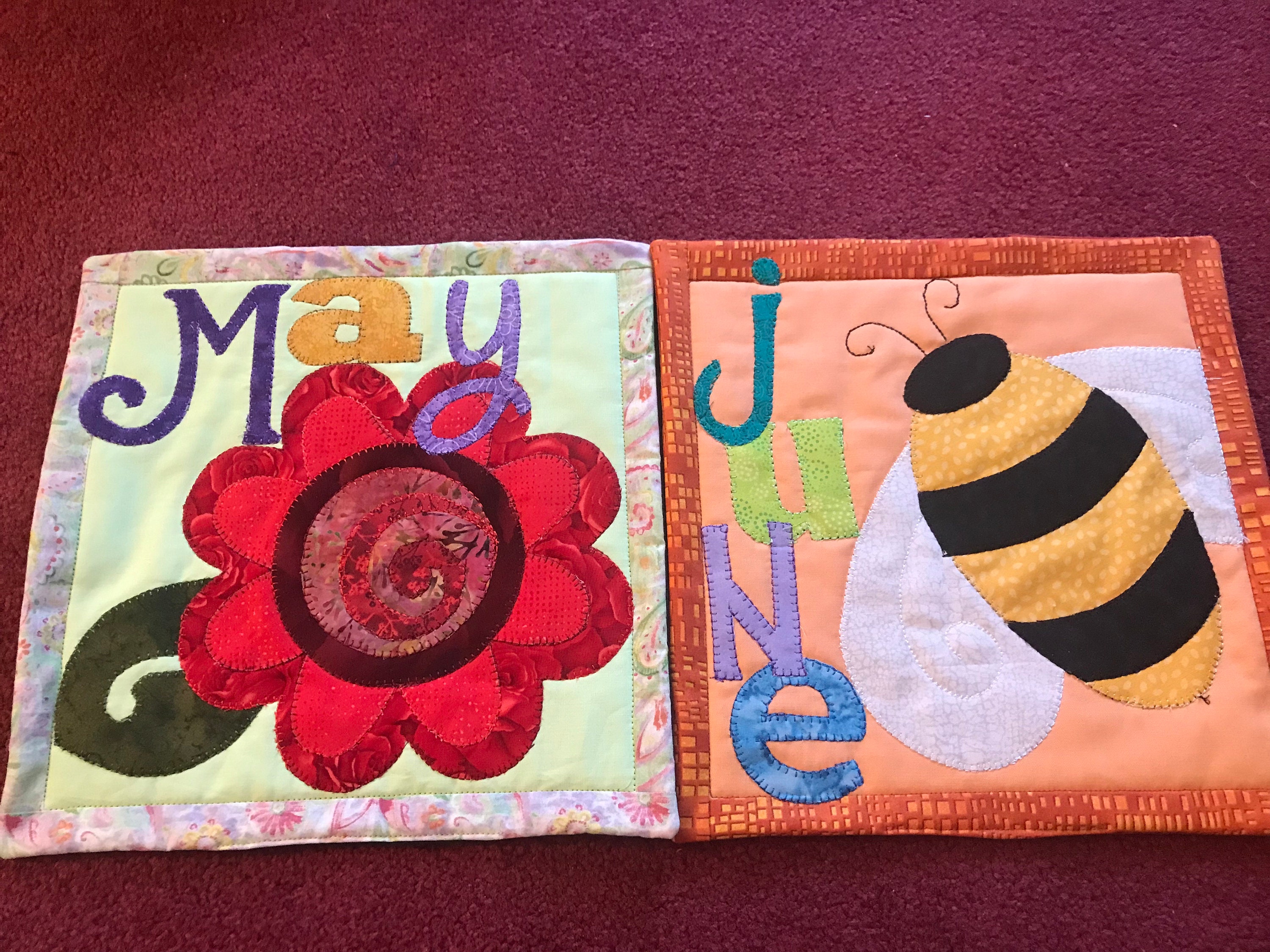 Set of 12 Calendar Quilts Custom Mini Applique' Hanging - Etsy