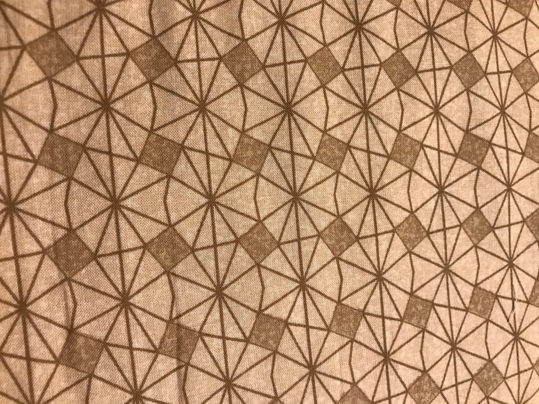 Beige and Tan Geometric Print Fabric,brown Fabrics,tan Fabrics,100% ...