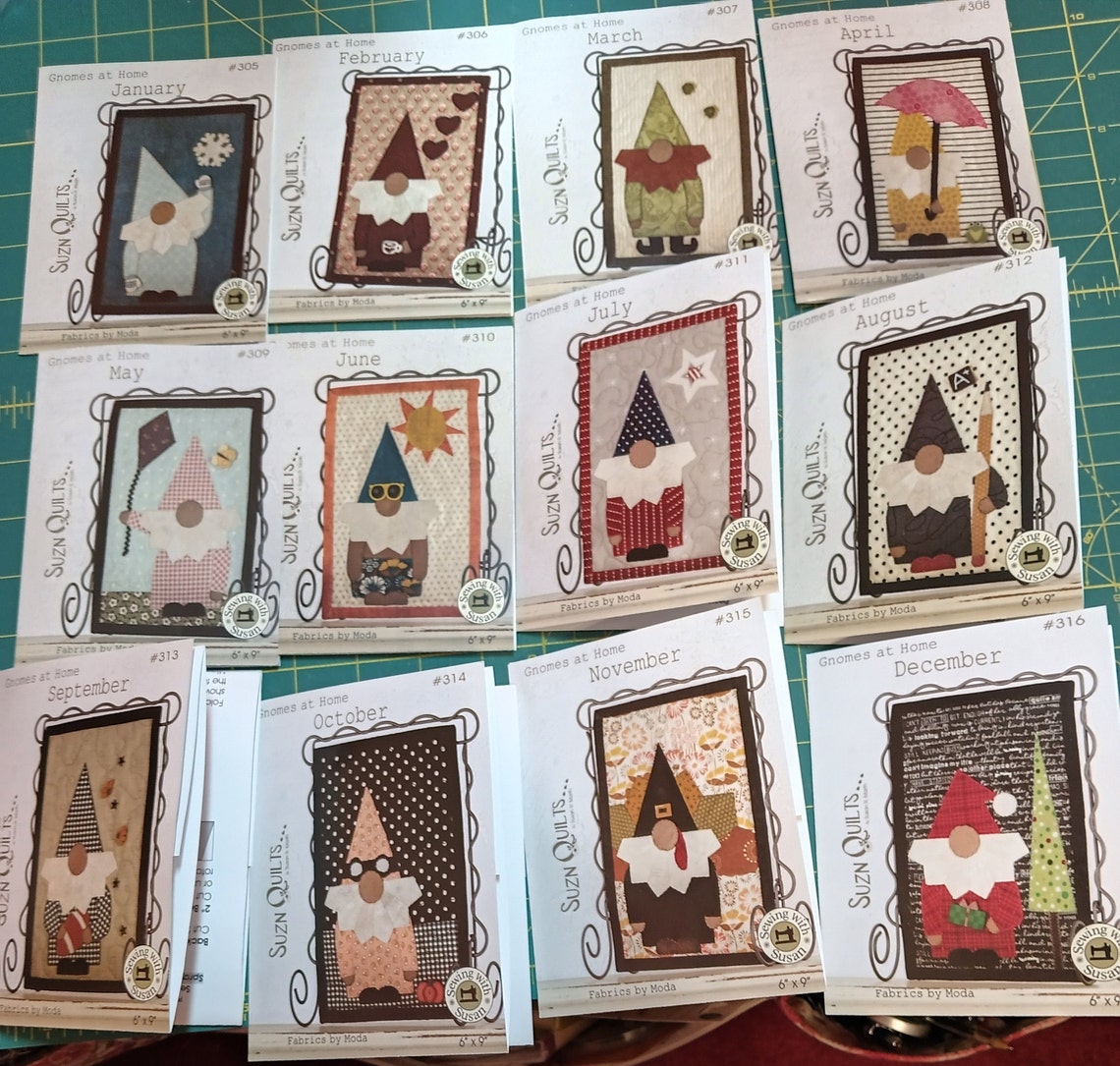 Set of 12 Mini Calendar Quilts Custom Made Mini Applique' Hanging for ...