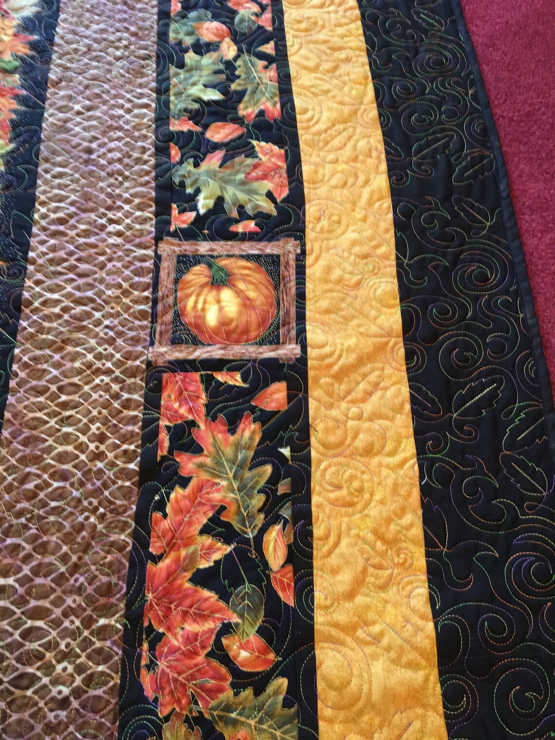 Cozy Fall Harvest Throw Lap Quilt/wall Hanging Art Quilt for Sale ...