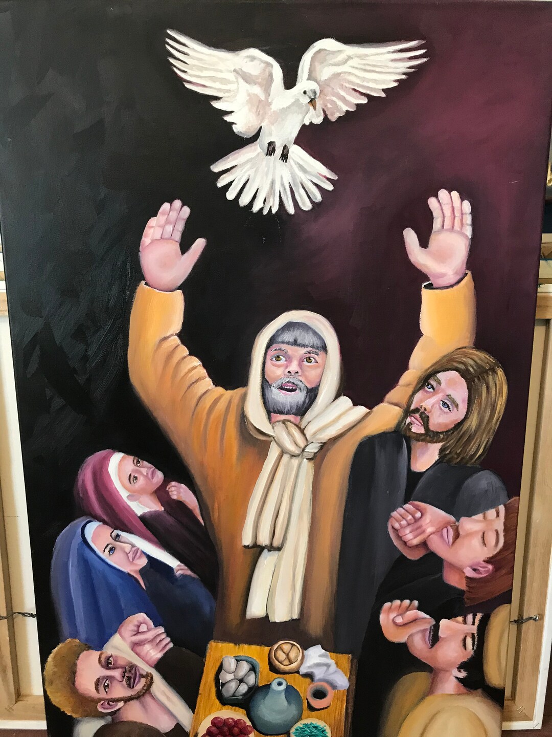 Easter Original Oil Painting of Jesus,religious Artwork,religious Room ...