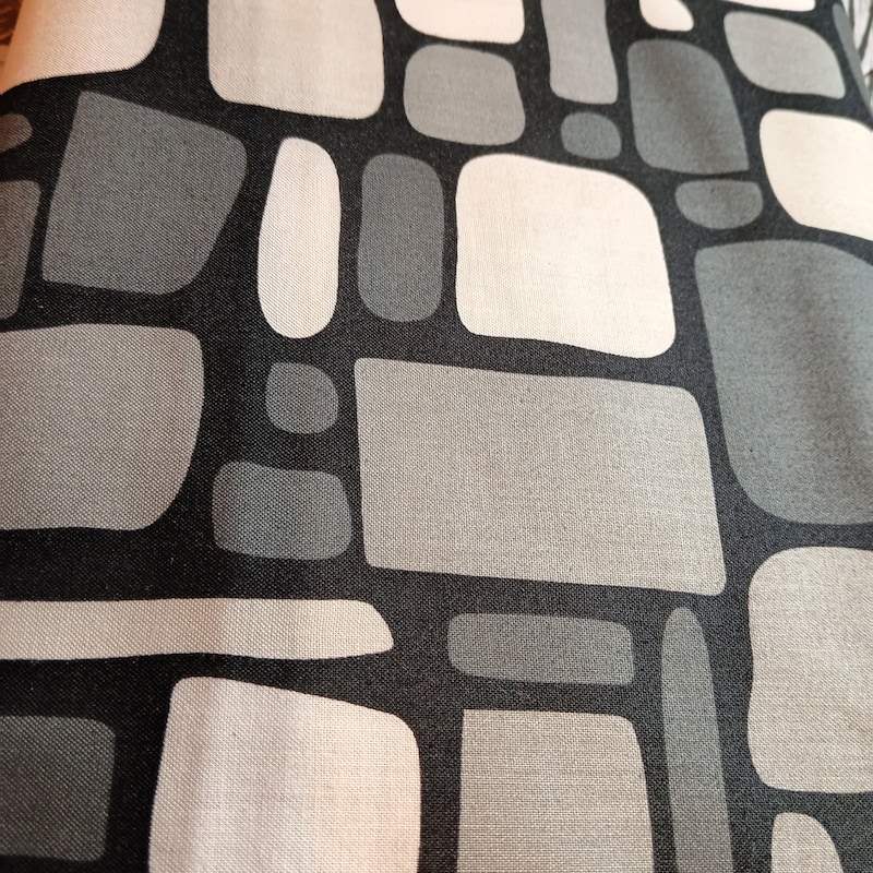 Gray Geometric Fabric - Etsy