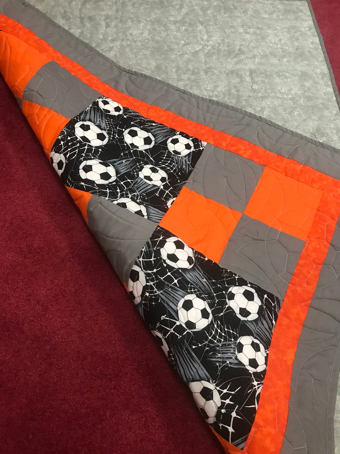 Soccer Baby Quilt/soccer Gift/homemade Baby Crib Patchwork Quilts ...