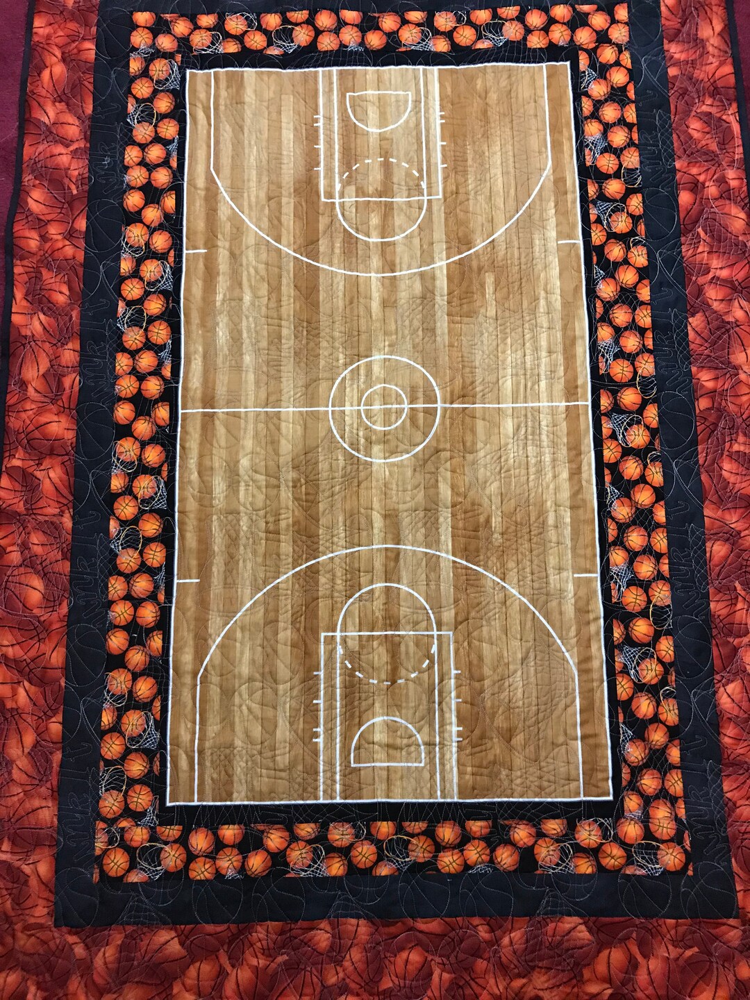 Basketball Baby Panel Quilt/baby Quilt/toddler Throw Quilt/ Lap Quilt ...