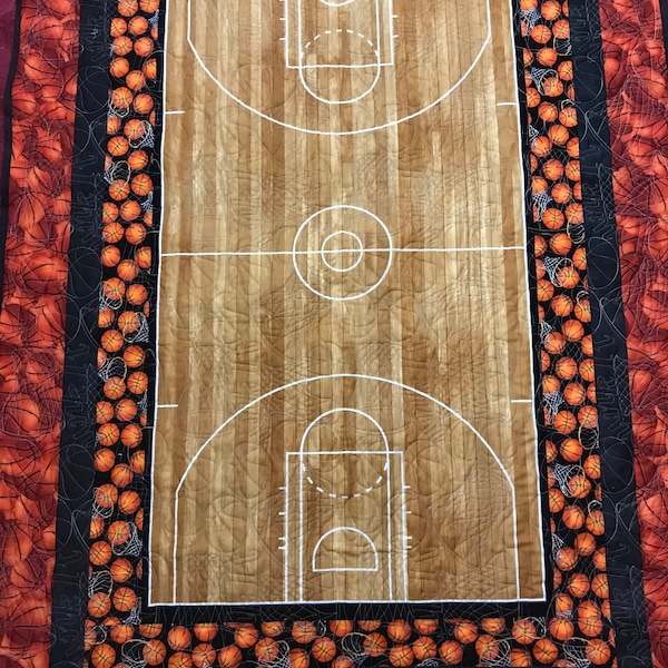 Basketball Panel Quilt - Etsy
