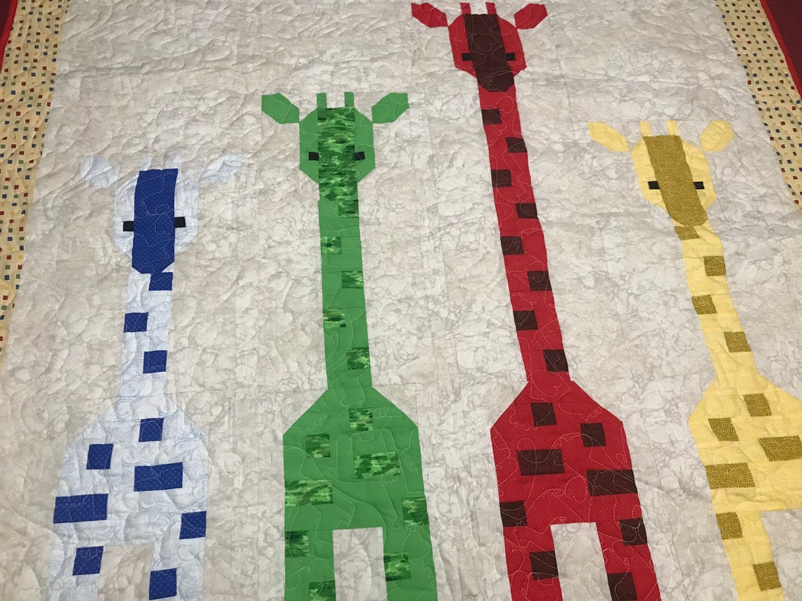 Giraffe Baby Quilt/toddler Animals Crib Quilt/ Newborn Baby - Etsy